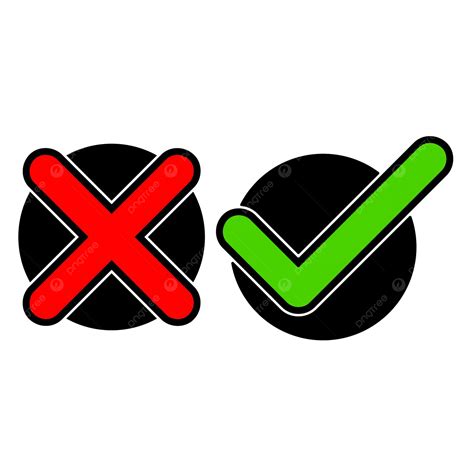 Wrong Or Rejected Cross Red Check Mark And Right Approved Green Tick