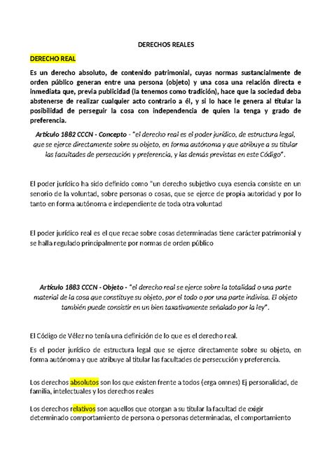 Resumen Final Reales 2 DERECHOS REALES DERECHO REAL Es Un Derecho
