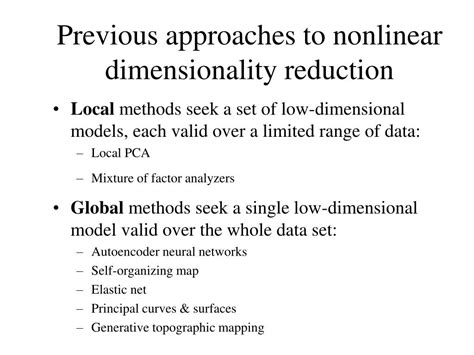 ppt recent developments in nonlinear dimensionality reduction powerpoint presentation id 6219841