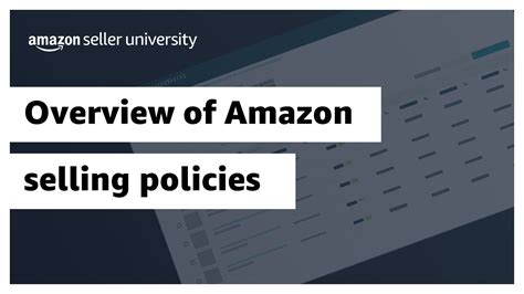 Overview Of Amazon Selling Policies YouTube