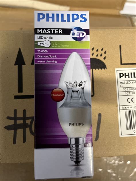 Philips Master LED E14 Ses Candle 4w Dimmable Warm White X10 For Sale