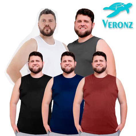 Kit 5 Camiseta Regata Masculina Plus Size Lisa Premium G1 G2 G3