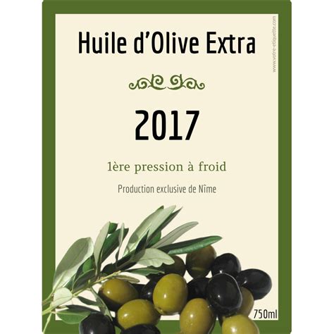 Tiquette Personnalis E Huile D Olive Grappe D Olive