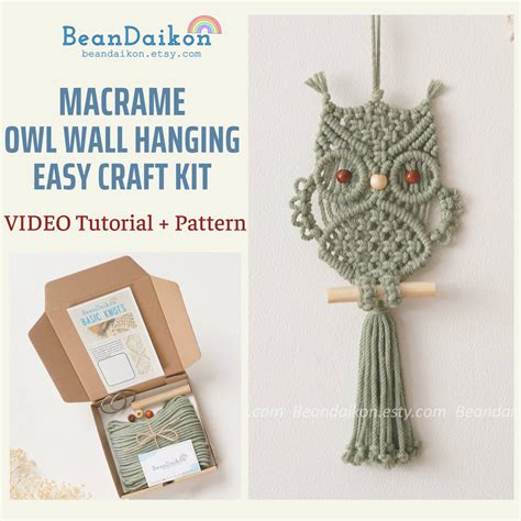 Macrame Owl Kit Macrame Tutorial Nursery Decor Do It Yourself Kit