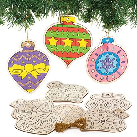 Baker Ross FC169 Houten Kerstballen Pak Van 12 Kerstversieringen