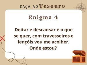 Caça ao tesouro pronto para imprimir em PDF enigmas