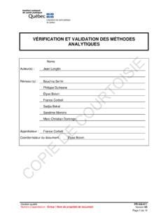 V Rification Et Validation Des M Thodes Analytiques V Rification