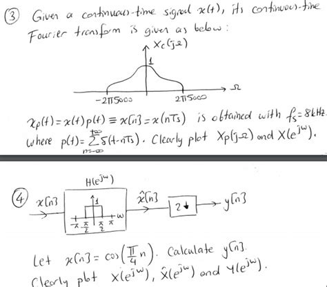 Solved Given A Continuous Time Signal X T Its Continuous Chegg