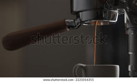 Pull Espresso Shot Bottomless Portafilter On Stock Photo 2221016355
