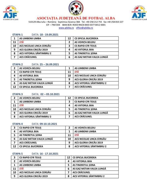Liga a 5 a Seria a 2 a VEZI AICI echipele participante și programul