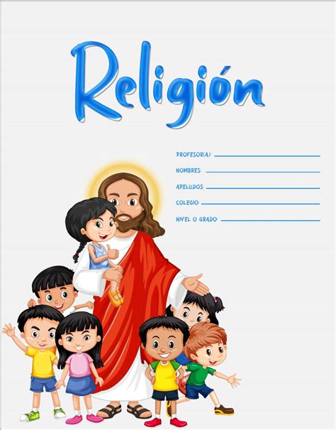 ᐉ 10 Bonitas Caratulas de Religión para Cuadernos