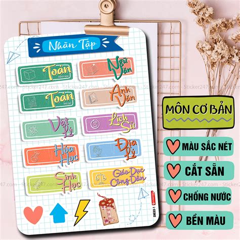 Cách trang trí nhãn vở học sinh đơn giản và dễ thực hiện