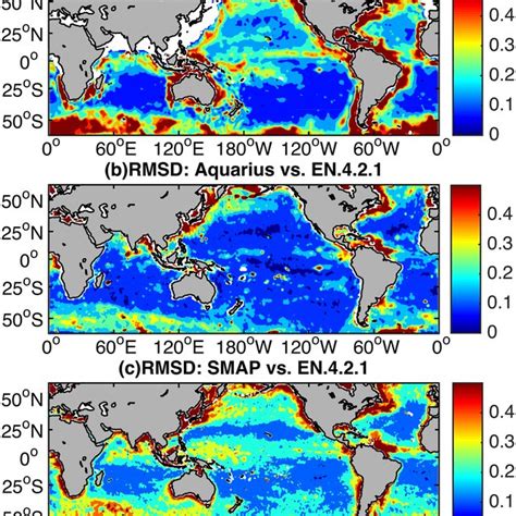 The Sea Surface Salinity Maps Of A Soil Moisture And Ocean Salinity