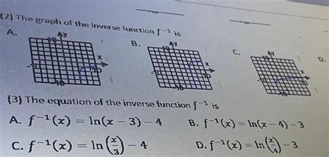 [answered] 2 the graph of the inverse function f 1 is a y b a s x 3 the kunduz