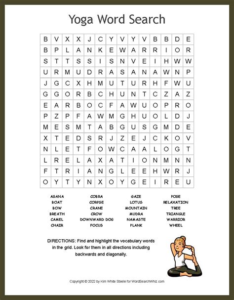 Printable Yoga Workout Printable Word Searches Buickcafe