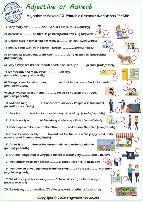 Adverb Versus Adjective Worksheets Adverbworksheets Net