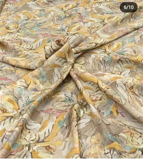 Polyester Muslin Digital Printed Fabric Floral Multicolour At Rs 120
