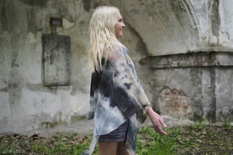 Unikalne Poncho Handmade Ponczo Lniane Safari Kozaczka Art Madam Pl