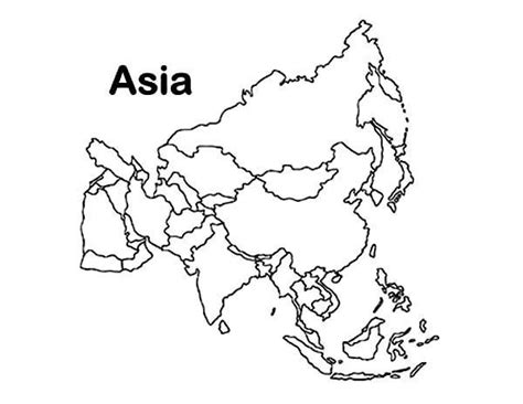 Map Of Asia Coloring Page