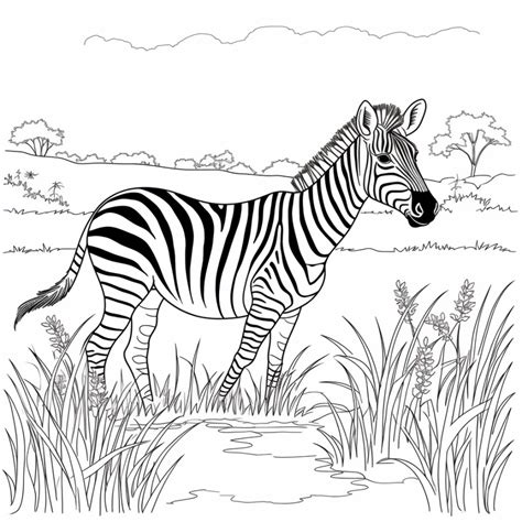 Zebra kolorowanka do druku dla dzieci rozrywka i rozwój