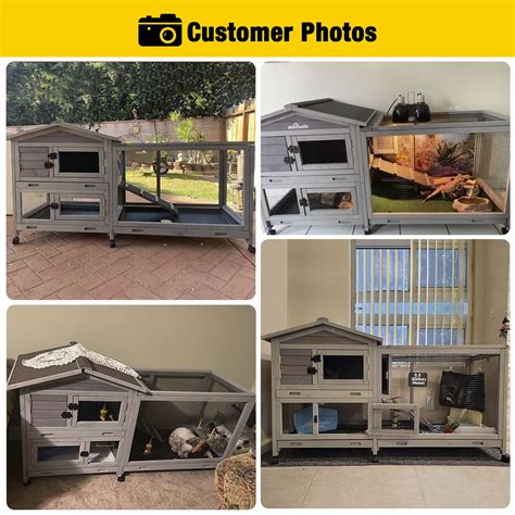 Aivituvin Rabbit Hutch Indoor 62 Rabbit Cage Outdoor Chicken Coop