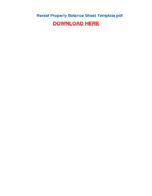 Fillable Online Rental Property Balance Sheet Template Fax Email Print