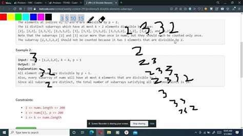 2261 k divisible elements subarrays leetcode leetcode weekly 291 contest youtube