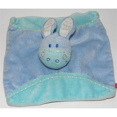 Doudou Plat Ane Cheval Bleu Tex