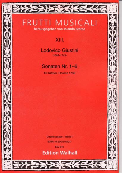 Giustini Ludovico Sonate Da Cimbalo Di Piano E Forte