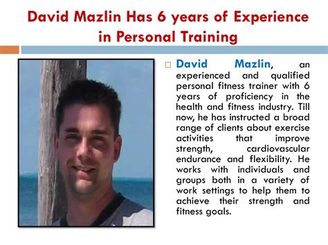 David Mazlin Personal Fitness Trainer PPT