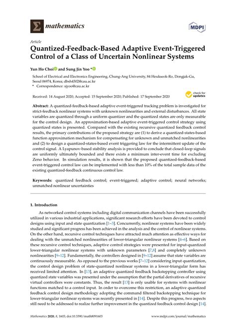 pdf quantized feedback based adaptive event triggered control of a class of uncertain