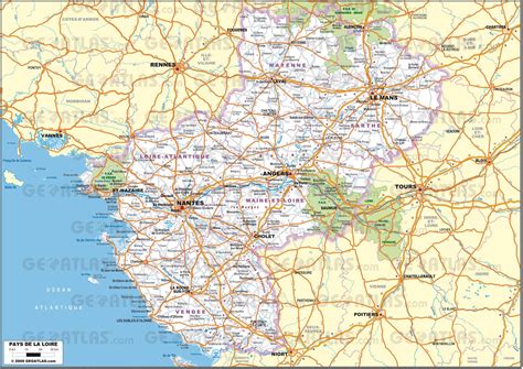 Carte Des Pays De La Loire Pays De La Loire Carte Des Villes Relief