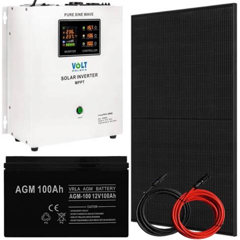Zestaw Solarny 1500W Panel Inwerter 1500S 230v MPPT AGM 100ah