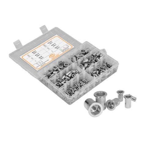 Minifinker Écrou à riveter 250 pièces Rivet Écrou 304 En Acier