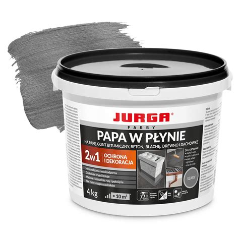 Papa w płynie uniwersalna SZARA Farba na DACH płot WODOODPORNA 4kg