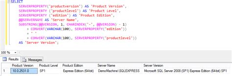 Sql Query To Get Product And Version Details Of Installed Sql Server