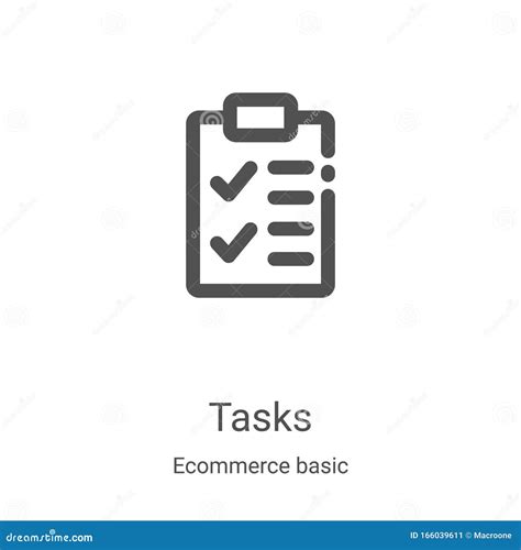 Tasks Icon Vector From Ecommerce Basic Collection Thin Line Tasks