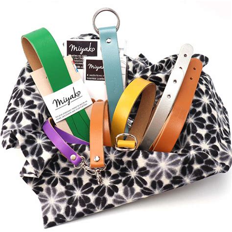 Lot de 4 renforts pour lanières Miyako Cuir Camel accessoire