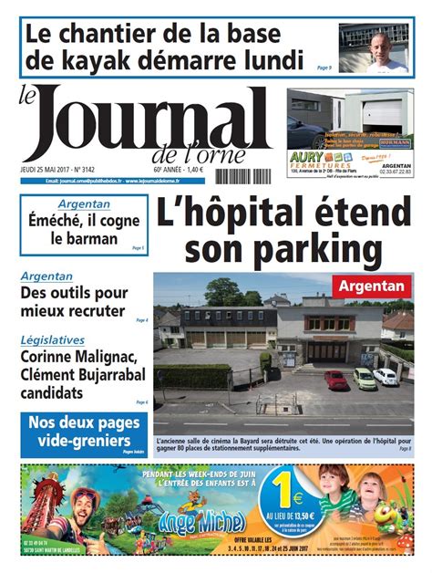 Découvrez la Une du Journal de l Orne du jeudi 25 mai 2017 Le Journal