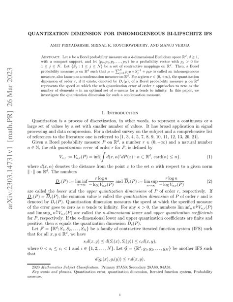 pdf quantization dimension for inhomogeneous bi lipschitz ifs
