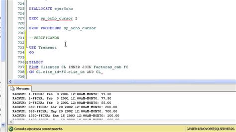 transact sql procedimiento almacenado cursores youtube