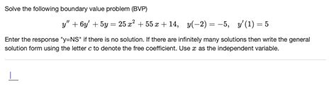 Solved Solve The Following Boundary Value Problem BVP Y Chegg