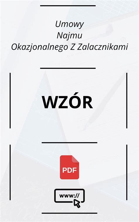 Umowy Najmu Okazjonalnego Z Załącznikami Wzór PDF