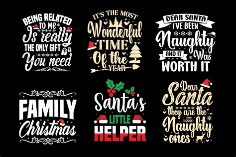 Christmas Typography T Shirt SVG Bundle Graphic By Creative T Shirt