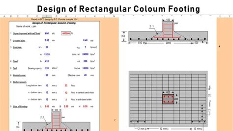 Rectangular Column Design Excel Calculation Civil