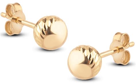ZŁOTE KOLCZYKI KULECZKI DIAMENTOWANE 5MM 585 12997333794 Allegro pl