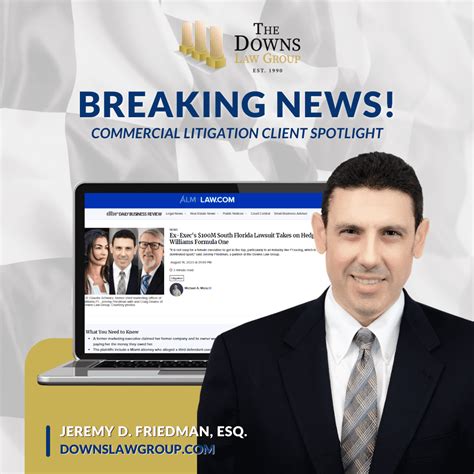 The Downs Law Group Stands Firm In A 100m Lawsuit Against Williams Formula One The Downs Law