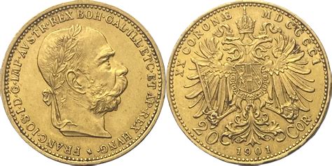Österreich Ungarn 20 Corona 1901 Franz Joseph I EF MA Shops