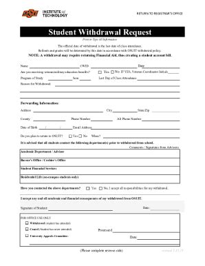 Fillable Online Add Drop Withdrawal Policies And Instructions Class