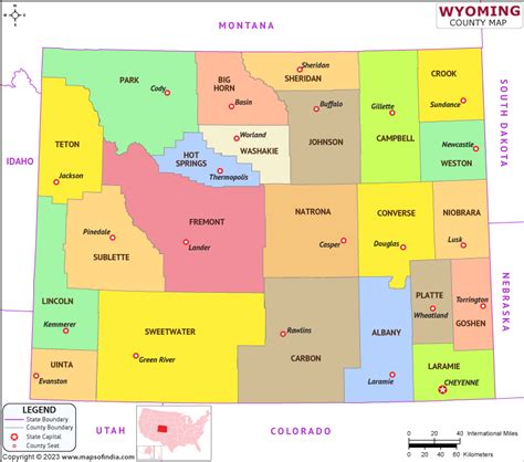 Wyoming Map Map Of Wyoming Wy State With County